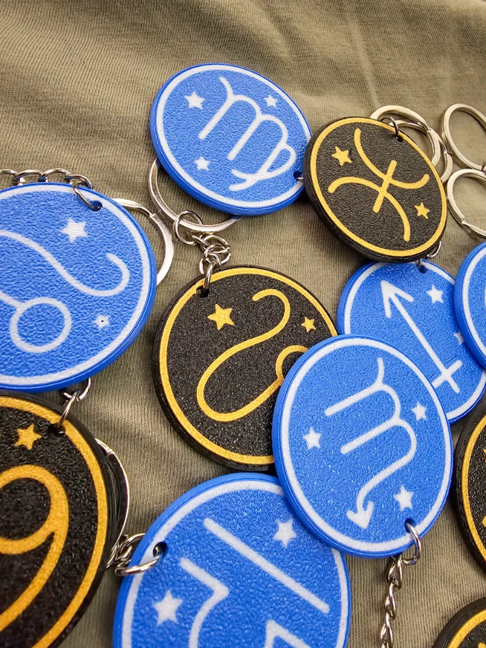 All 12 Zodiac signs Keychains (double-sided) by Think3D - MakerWorld
