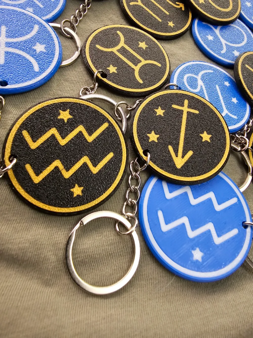 All 12 Zodiac signs Keychains (double-sided) by Think3DMakerWorld ...