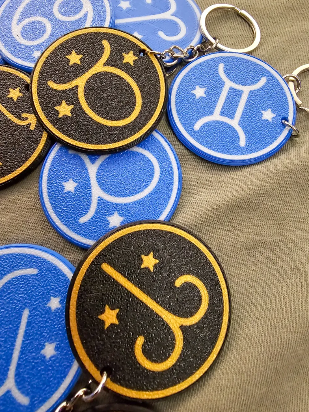 All 12 Zodiac signs Keychains (double-sided) by Think3D - MakerWorld