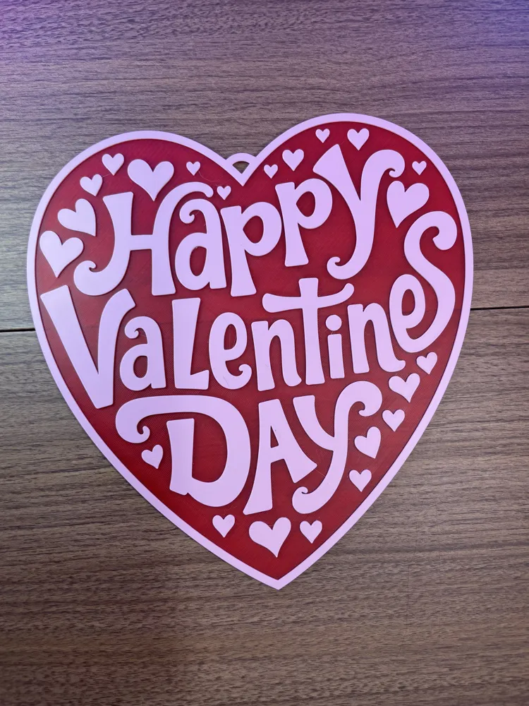 Happy Valentine’s Day Heart Decor - Free 3D Print Model - MakerWorld
