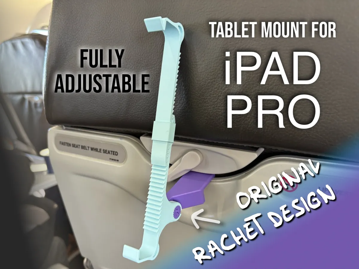 iPad Pro 13" holder mount for airplane - Free 3D Print Model - MakerWorld