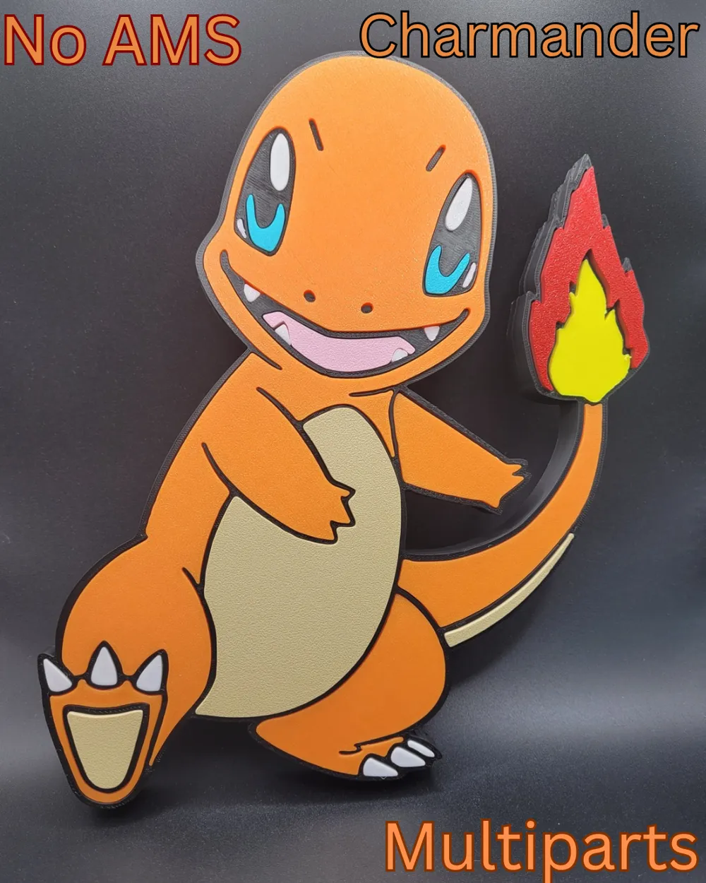 Charmander 2D Wall Art Cute Pokémon Decor for Fans - Free 3D Print ...