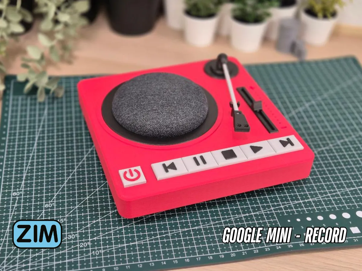 Google Mini Stand - Old School Record Player - Free 3D Print Model ...