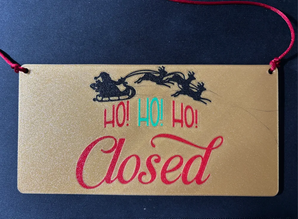 christmas theme open closed door sign by MIGUEL GONÇALVES - MakerWorld