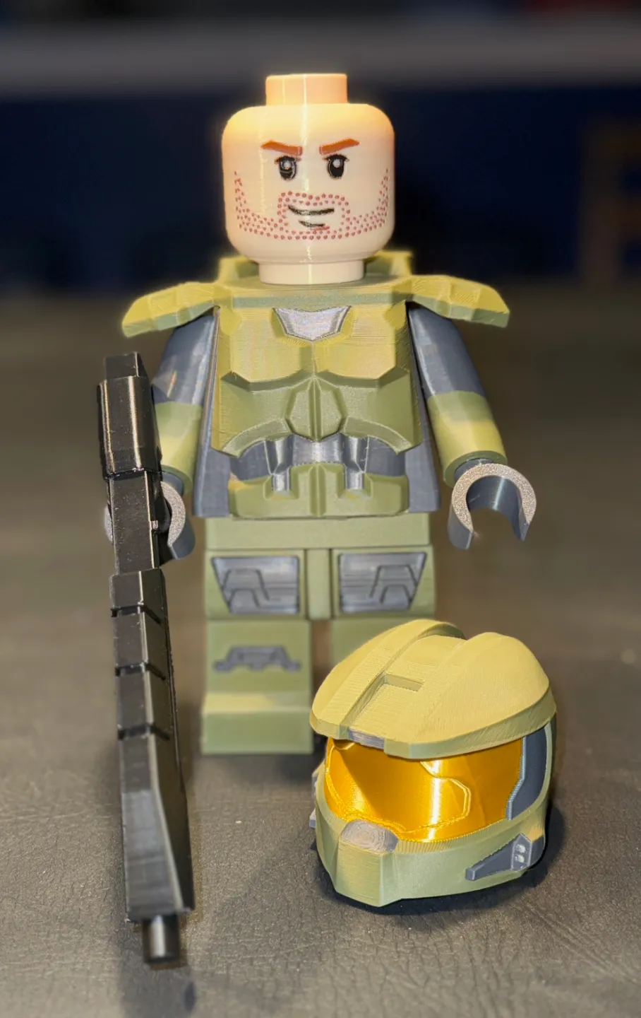Mega Brick Master Chief Minifigure (5:1 Scale) Remixed by BrickDreams ...