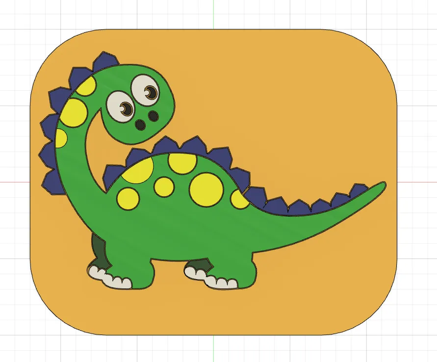 Happy dino - puzzle for kids by Kiron 21 - MakerWorld