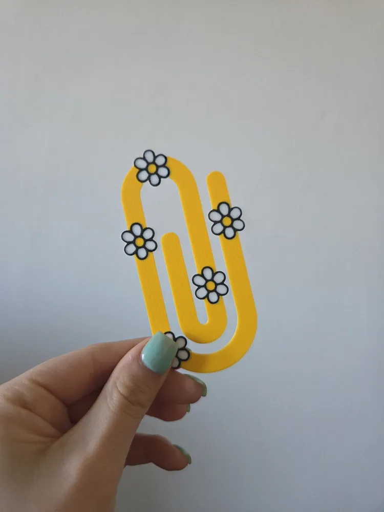 Paperclip Daisy Pretty Flower Spring Bookmark - Free 3D Print Model ...