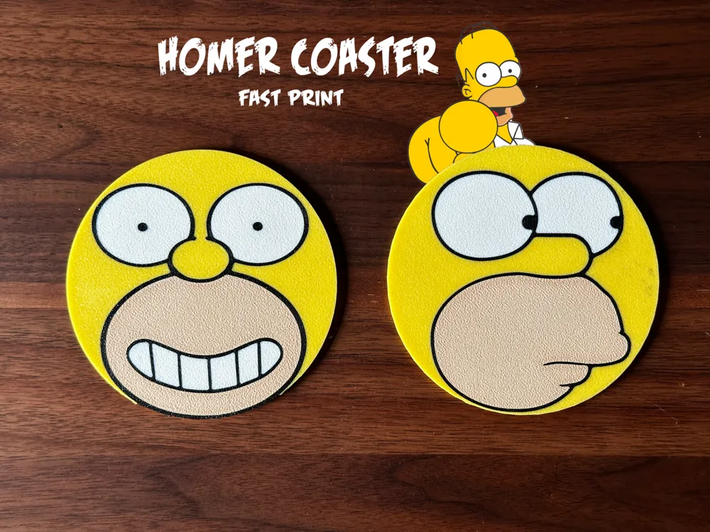 Homer Simpsons face Coaster Set by 3DRiccardo MakerWorld: Download Free ...