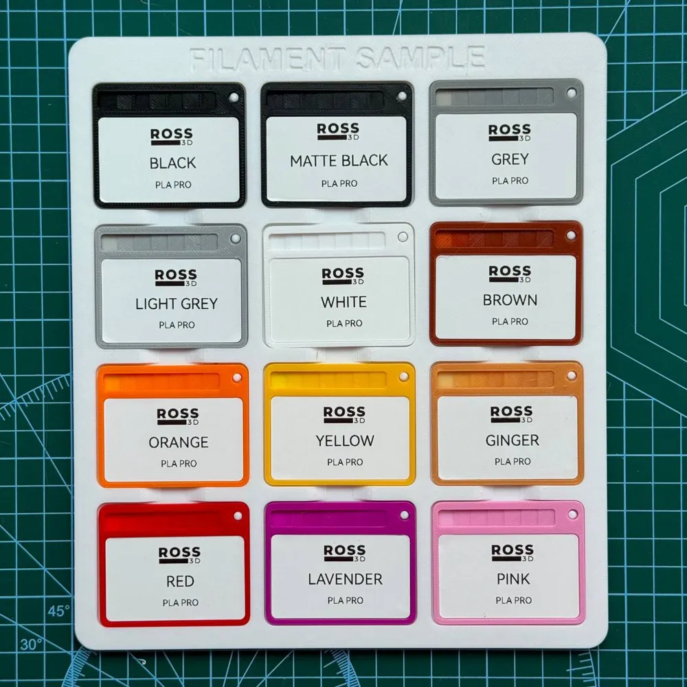 Filament Swatch (fits 30x50mm labels) with Base by Ross3D - MakerWorld