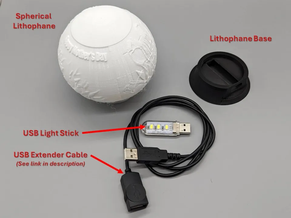 50mm Light Base For Spherical Lithophanes by MadMax3D - MakerWorld