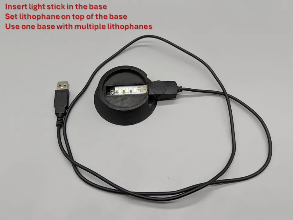 50mm Light Base For Spherical Lithophanes by MadMax3D - MakerWorld