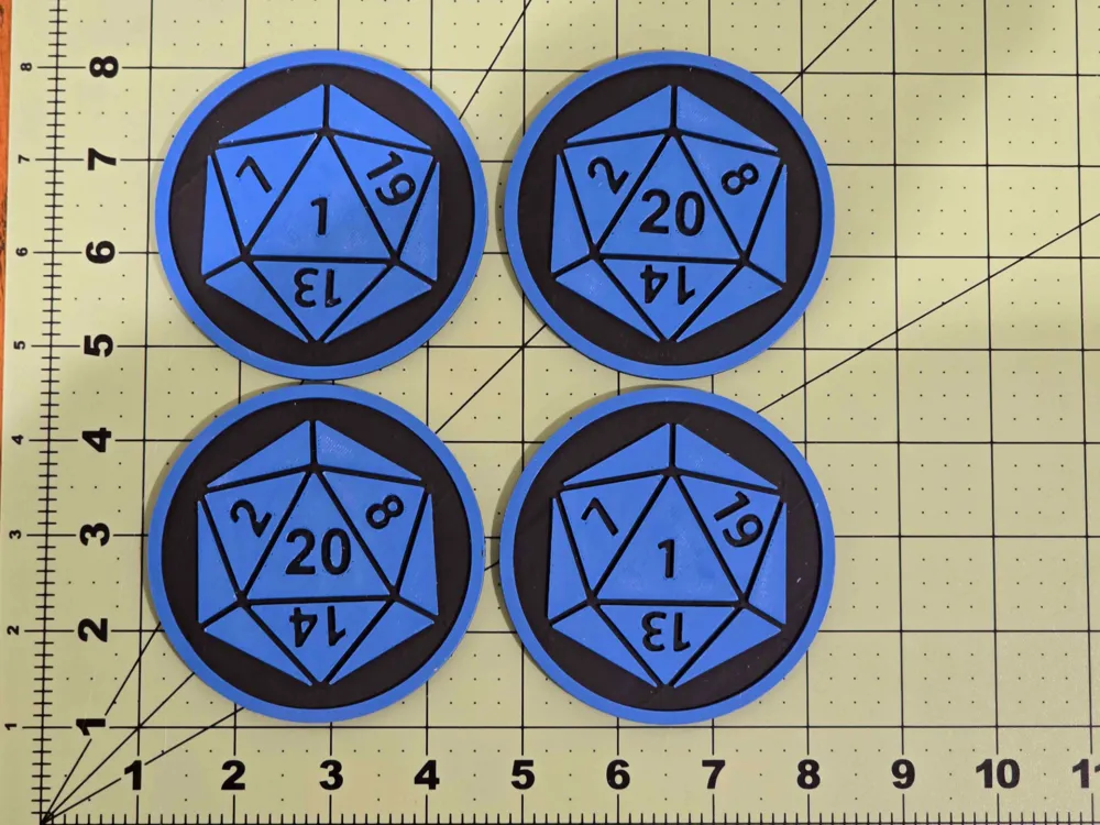 Table Top D20 Coasters and Tray by Kelbec - MakerWorld