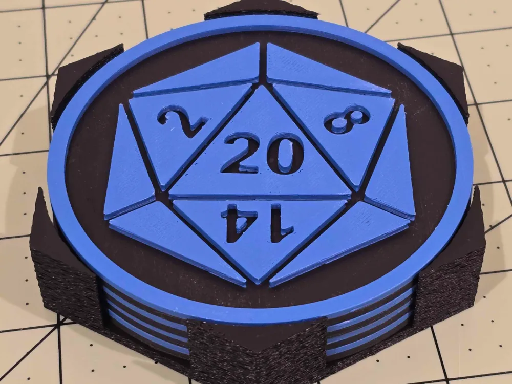 Table Top D20 Coasters and Tray by Kelbec - MakerWorld