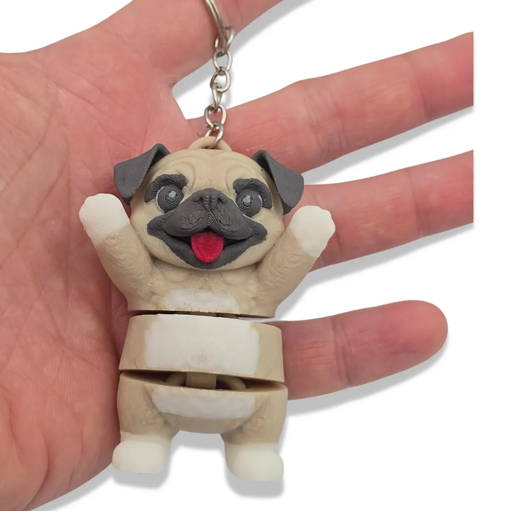 Chaveiro Fidget Chibi Pug - Cachorro Flexível Fofo - Modelo gratuito ...