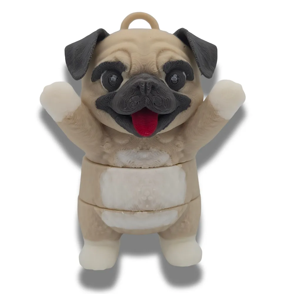 Chaveiro Fidget Chibi Pug - Cachorro Flexível Fofo - Modelo gratuito ...