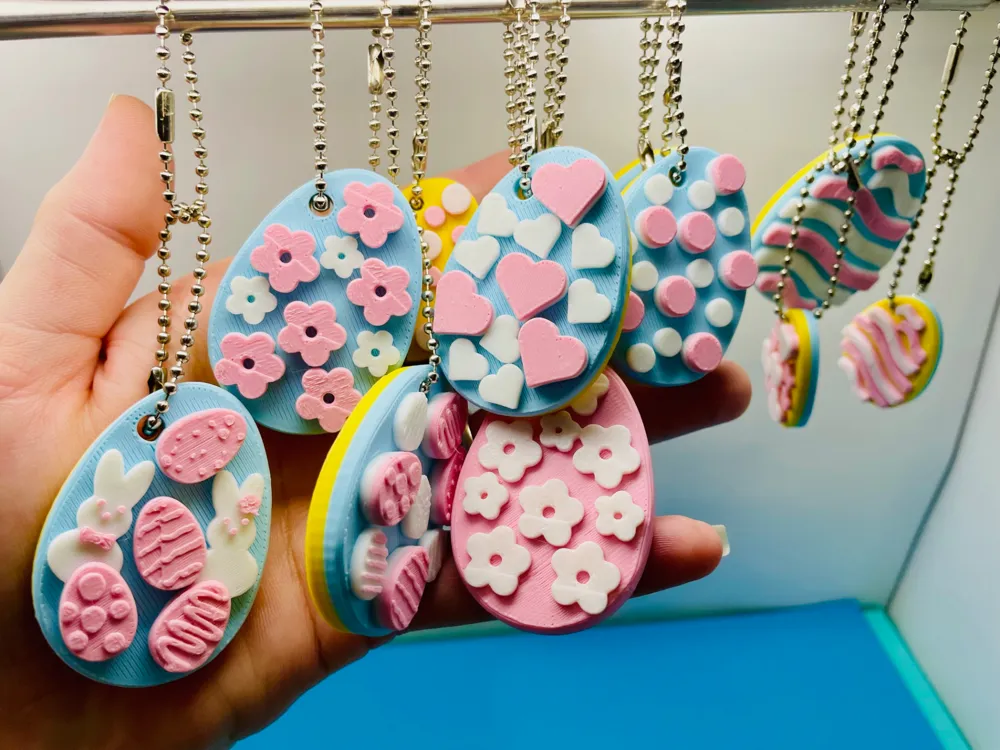 Easter Egg Keychains by FunFam3D - MakerWorld