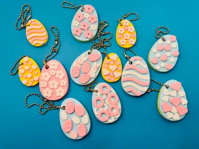 Easter Egg Keychains by FunFam3D - MakerWorld