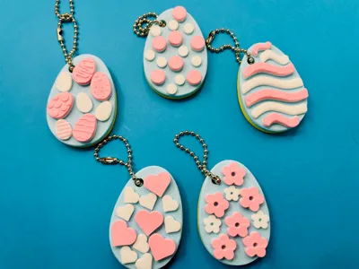 Easter Egg Keychains by FunFam3D - MakerWorld