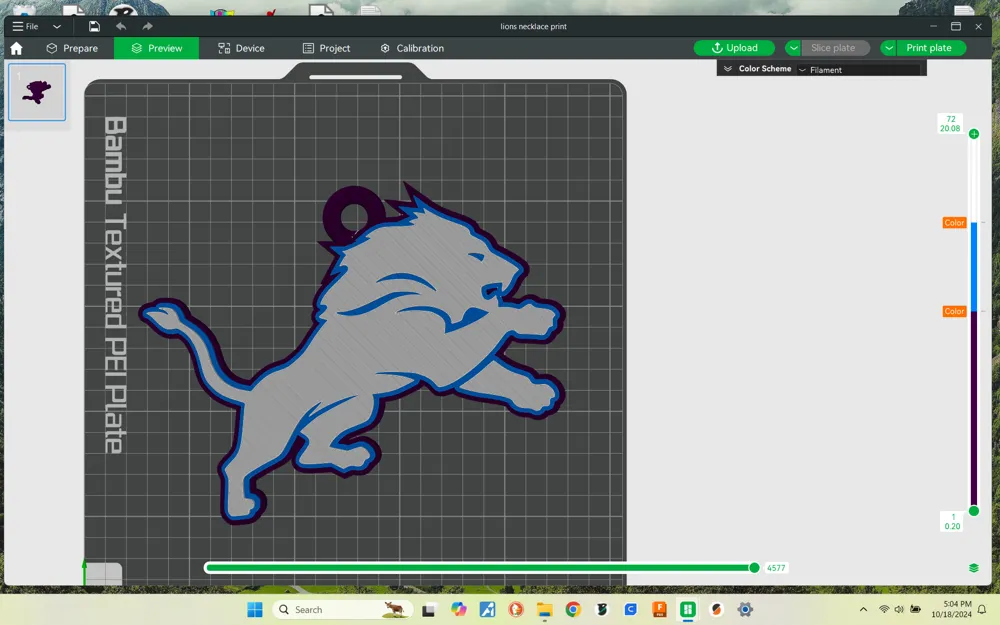 Detroit Lions Jumbo Necklace by gdzilla65 - MakerWorld