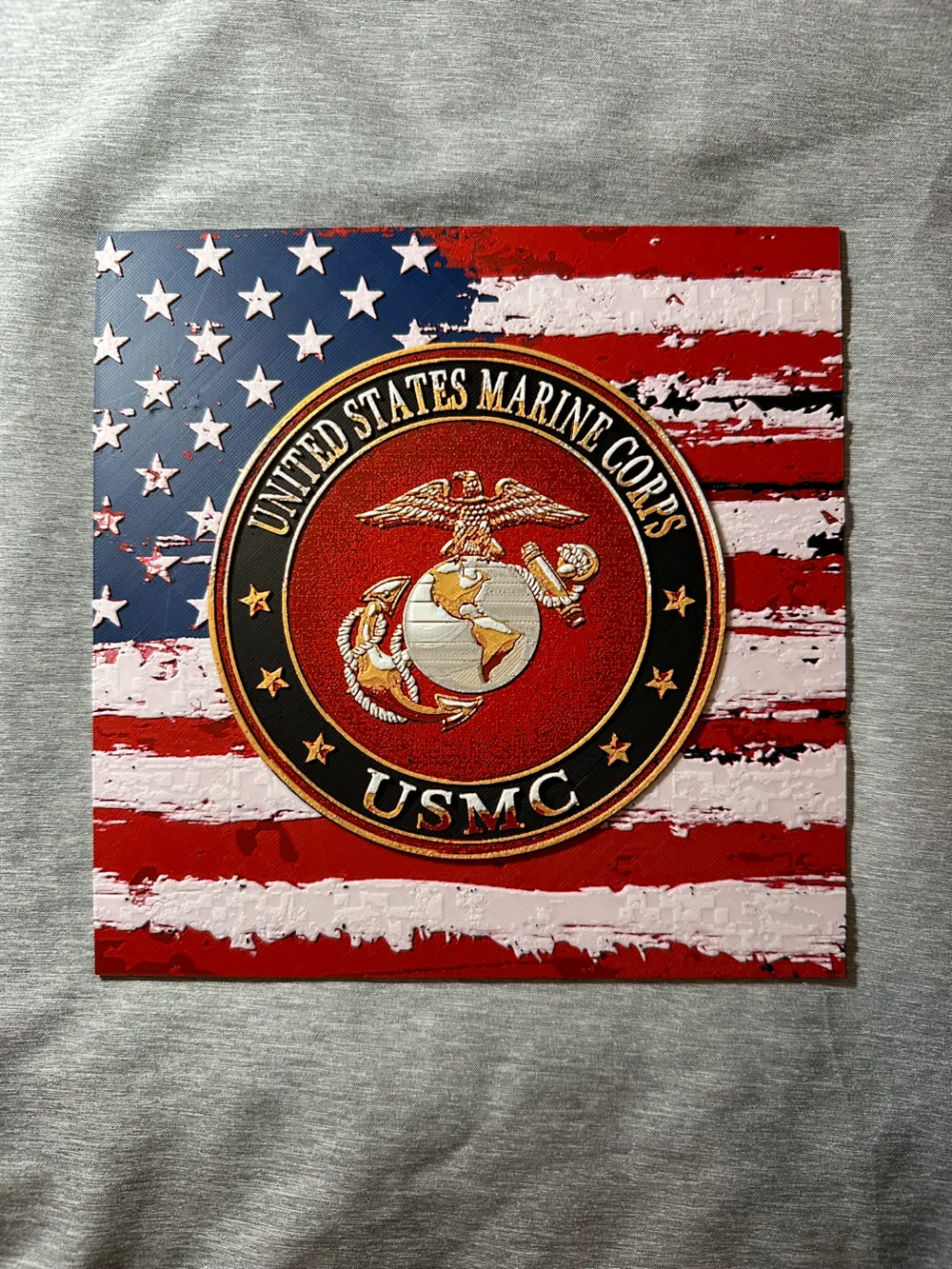 US Flag & USMC Logo Hueforge - Free 3D Print Model - MakerWorld