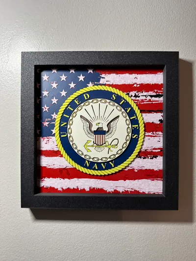 US Flag & USMC Logo Hueforge by Hey Ben MakerWorld: Download Free 3D Models
