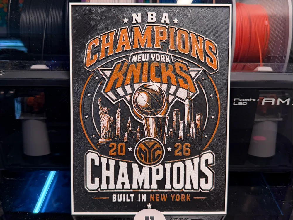 New York Knicks 2026 NBA Champions HueForge - Free 3D Print Model ...