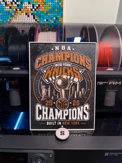 New York Knicks 2026 NBA Champions HueForge - Free 3D Print Model ...