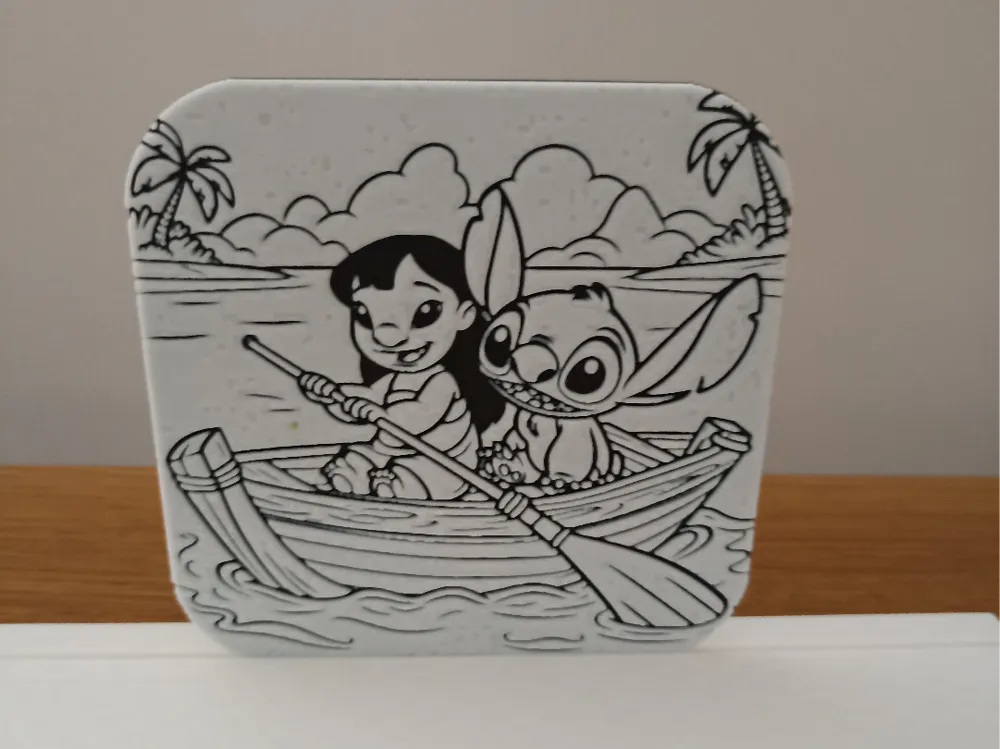 Lilo and Stitch hueforge Coaster by doudou78 MakerWorld: Download Free ...