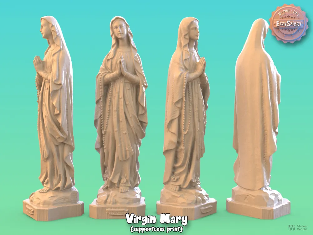 Virgin Mary - Free 3D Print Model - MakerWorld