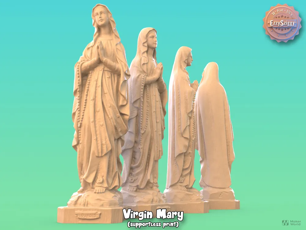 Virgin Mary - Free 3D Print Model - MakerWorld
