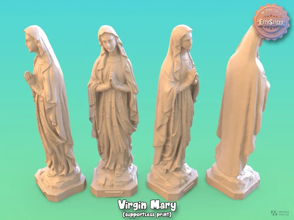 Virgin Mary - Free 3D Print Model - MakerWorld