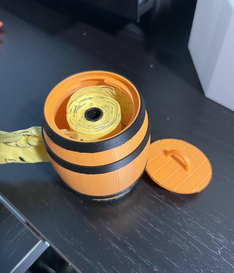 Barrel Shape Poop Bag Holder by Dr.Chi MakerWorld: Download Free 3D Models