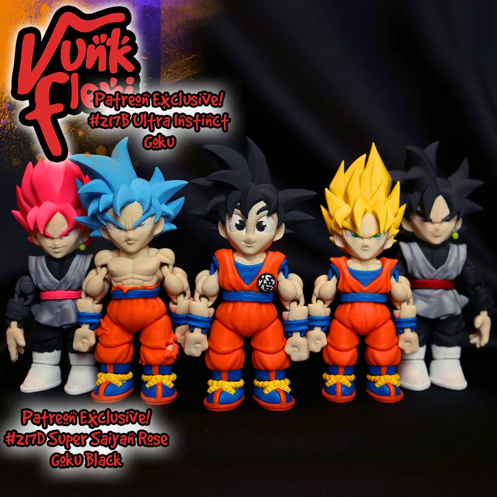 Dragon Ball Z Goku MultiColor Flexi Print-In-Place by Vunk Flexis MakerWorld: Download Free 3D ...