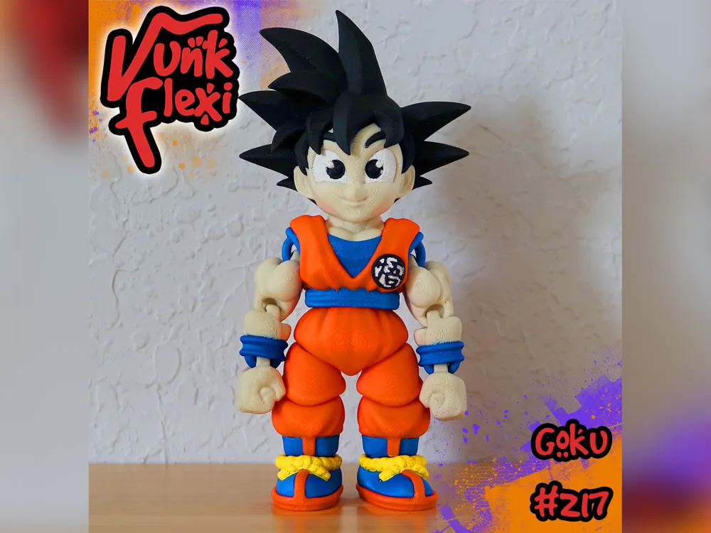 Dragon Ball Z Goku MultiColor Flexi Print-In-Place - Free 3D Print ...