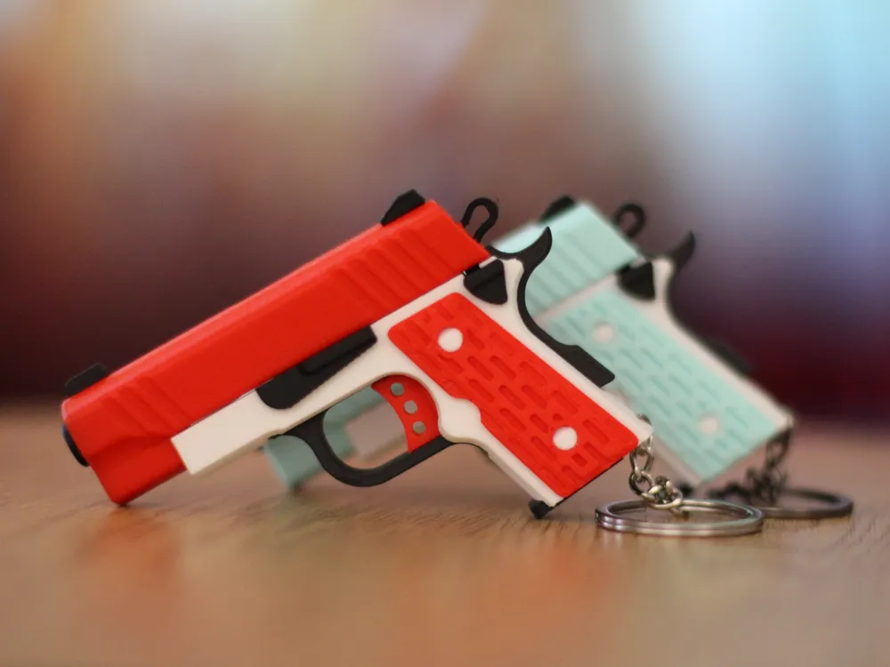 Colt 1911 Fidget Keychain – Perforated Grip Mod - Free 3D Print Model ...