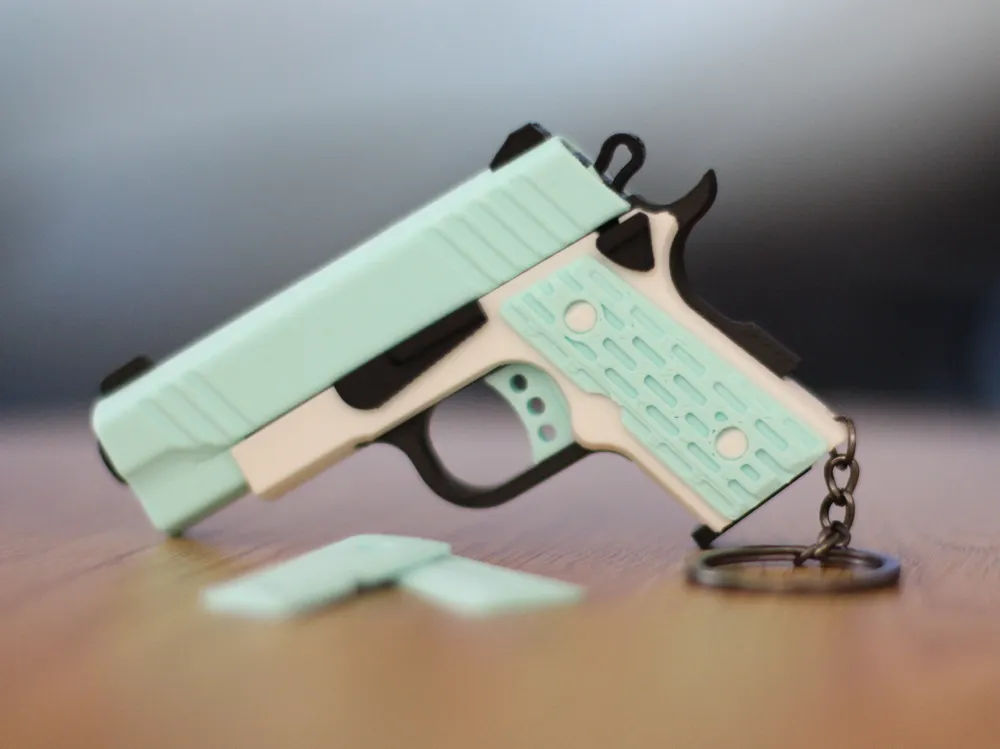 Colt 1911 Fidget Keychain – Perforated Grip Mod - Free 3D Print Model ...