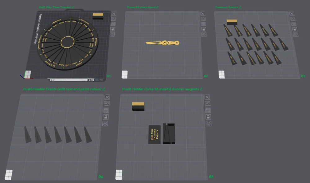 DnD Time Tracker and Events by MJ925 MakerWorld: Download Free 3D Models
