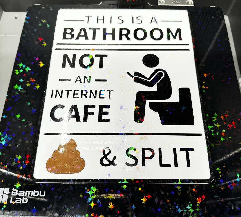 Funny Bathroom Meme Sign - Cute Kawaii Poop Sign - Free 3D Print Model ...