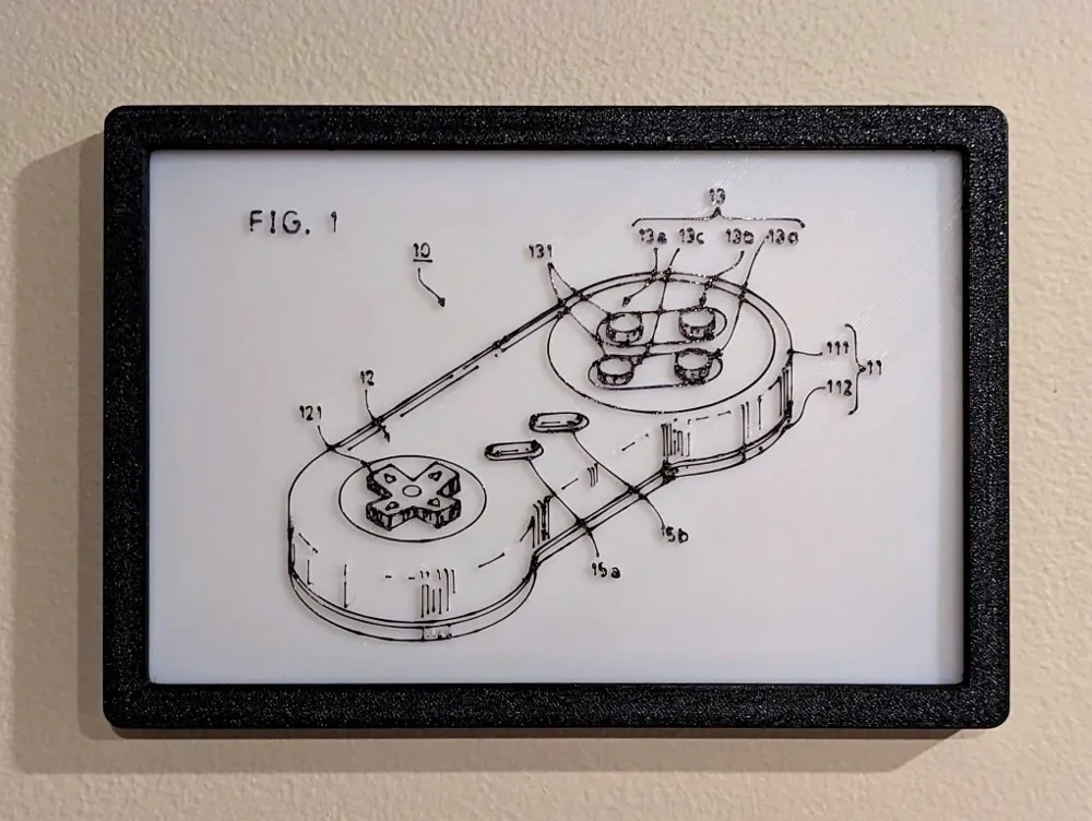 SNES Controller Patent Art by Ken Mills - MakerWorld