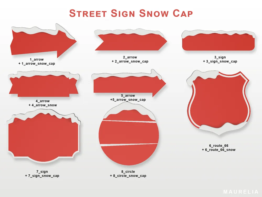 Christmas Arrow & Street Sign Sets – 28 Models - Free 3D Print Model ...