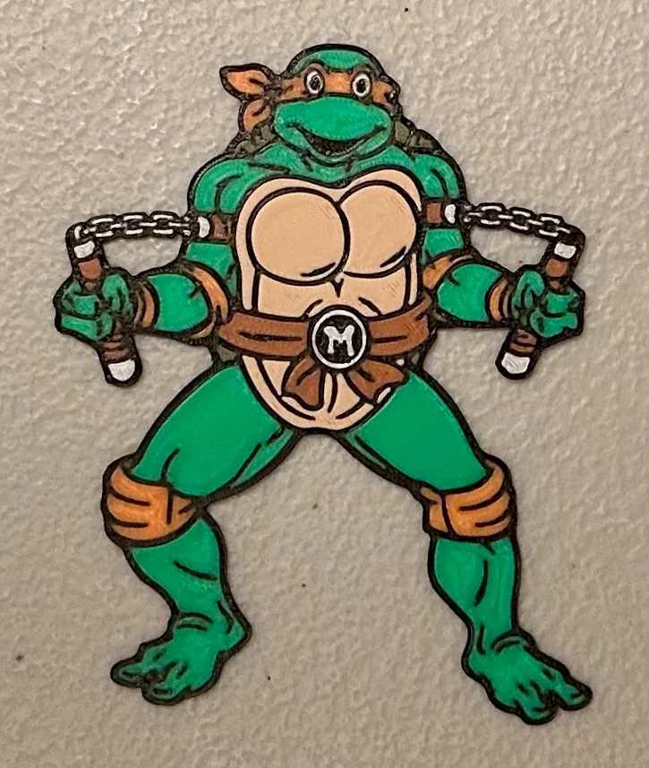 Multicolor TMNT Michelangelo Magnet by wotfan - MakerWorld