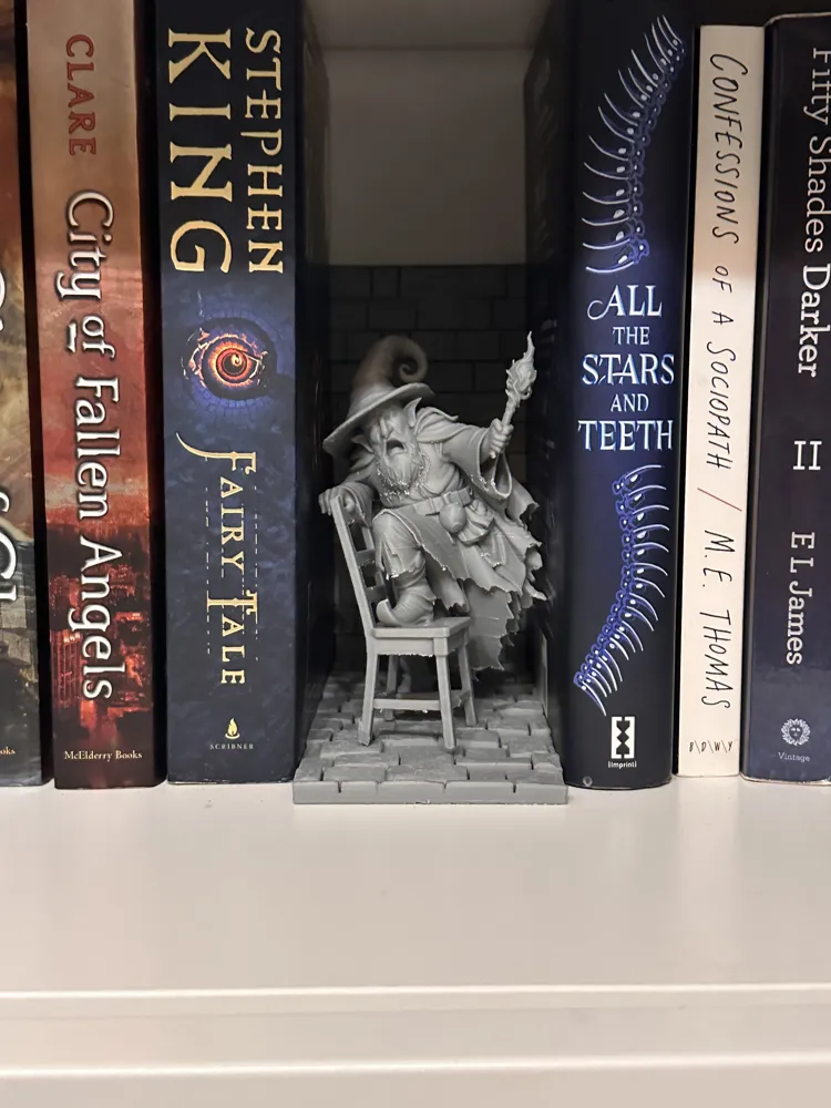 The Half-Wit Wizard (Modular Book Nook) - Free 3D Print Model - MakerWorld