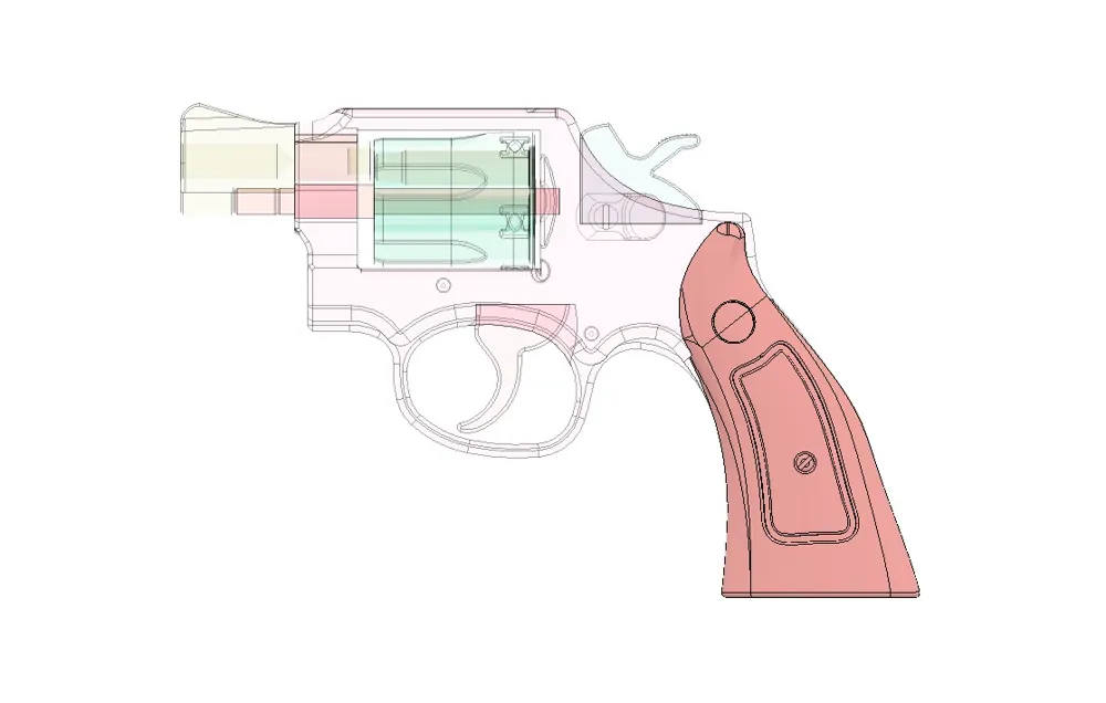 Smith & Wesson Model 36 Prop Gun - Free 3D Print Model - MakerWorld