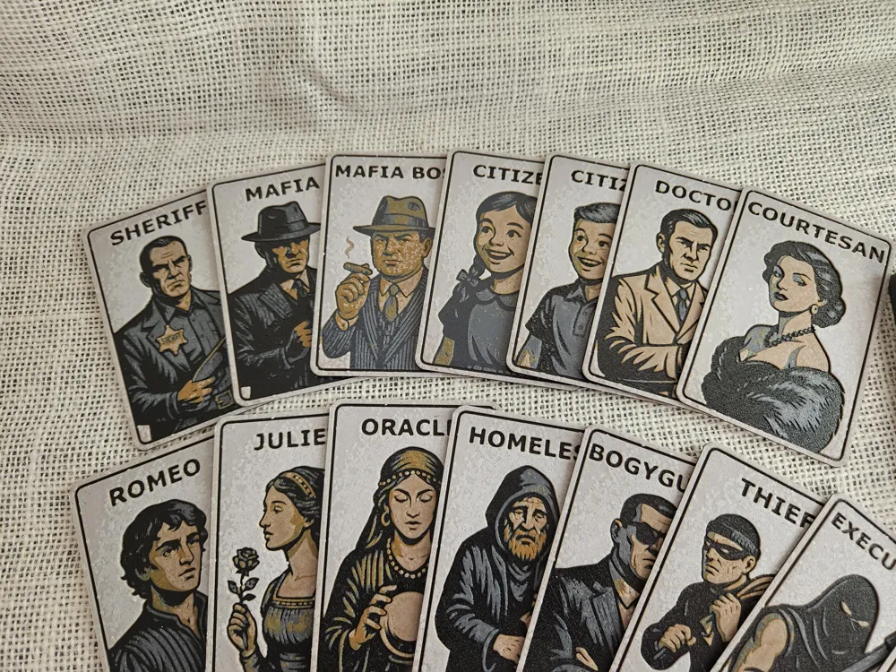 Mafia board game Ultimate set + card holders - Free 3D Print Model ...