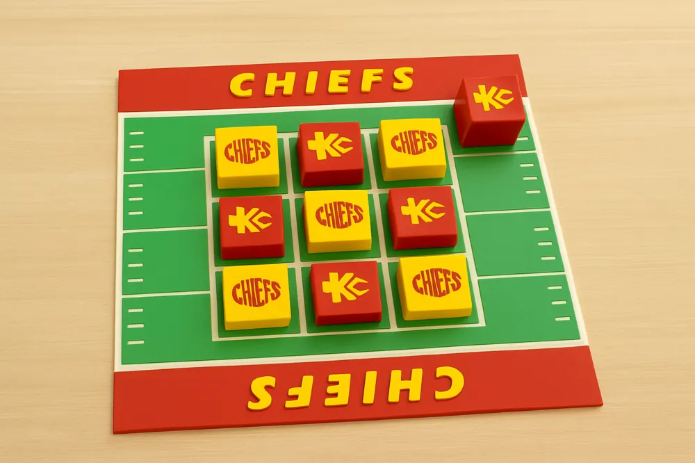 Chiefs Football Tic Tac Toe Board by L&M Designs MakerWorld: Download ...
