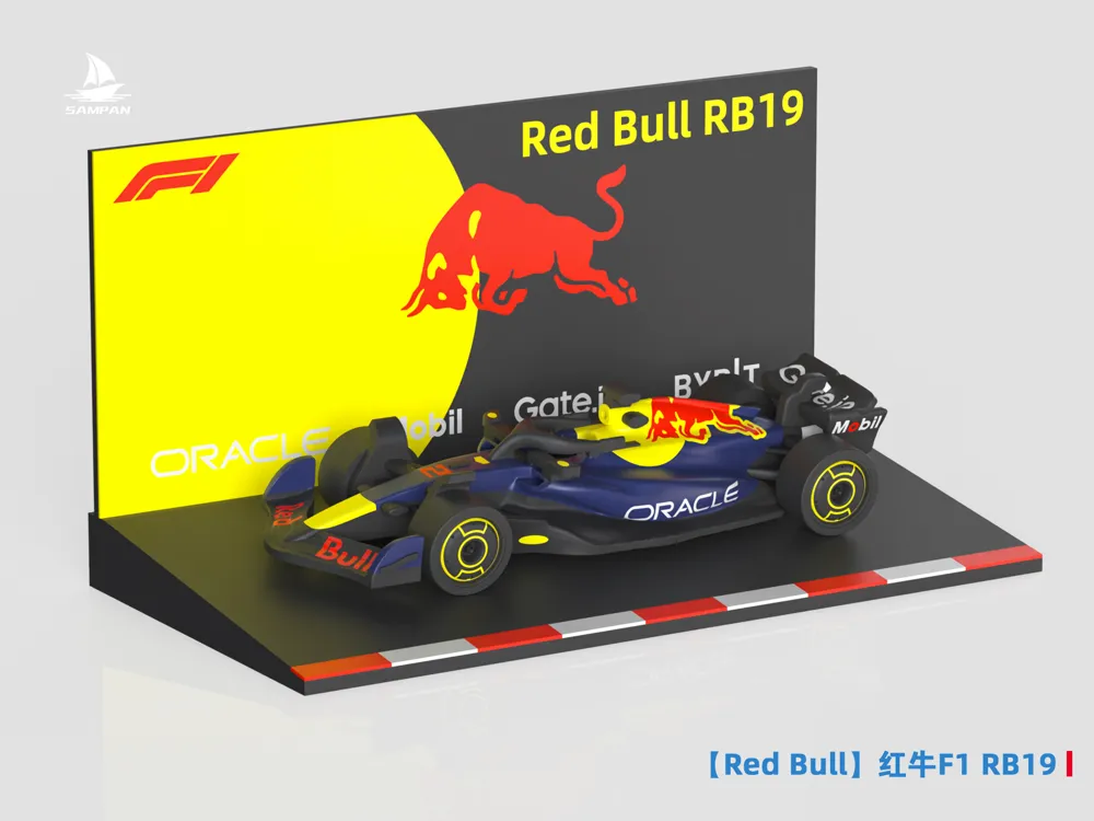 [Red Bull] Red Bull F1 RB19 1/64 Scale, Rotating Wheels, Display Stand ...