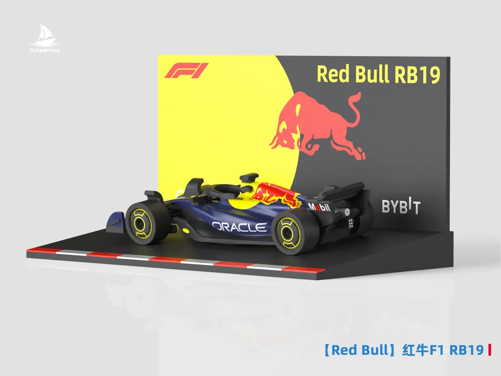 [Red Bull] Red Bull F1 RB19 1/64 Scale, Rotating Wheels, Display Stand ...