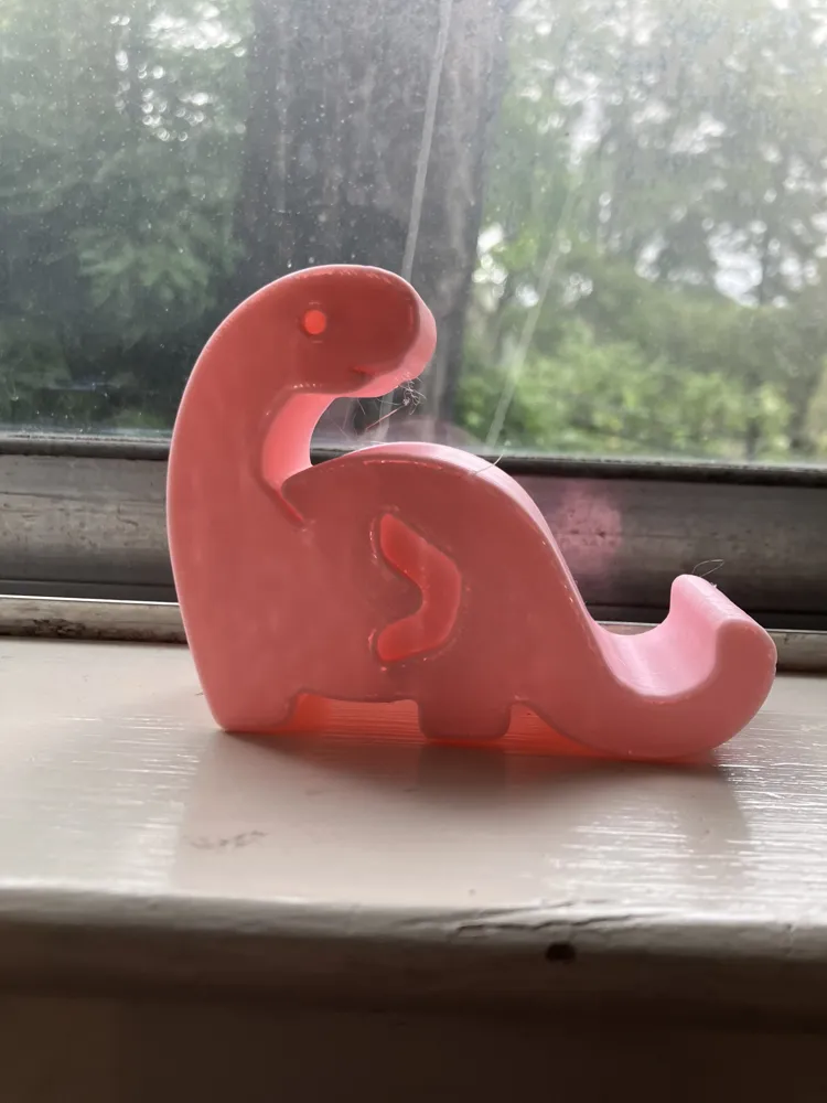 Cute Dino Phone Holder - Free 3D Print Model - MakerWorld