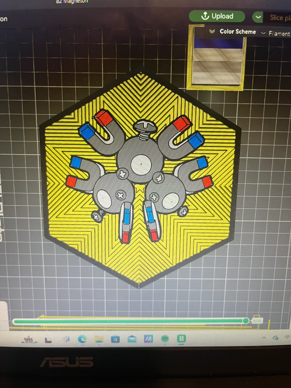 82 Magneton Hex Wall Art by Laced Up Prints - MakerWorld