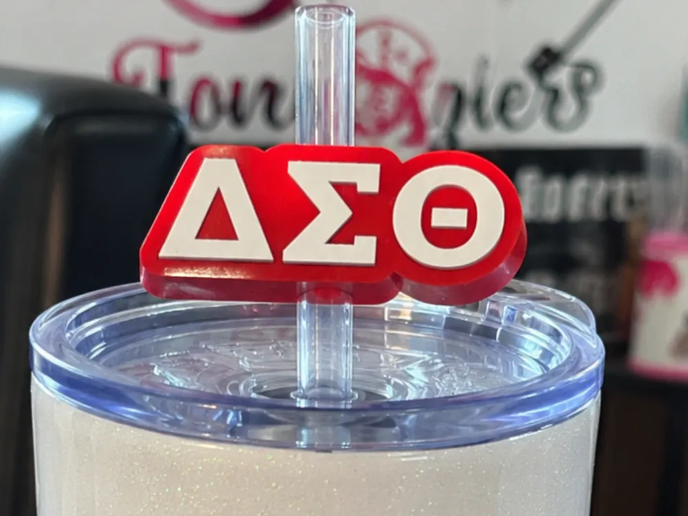 Delta Sigma Theta Straw Topper - Free 3D Print Model - MakerWorld
